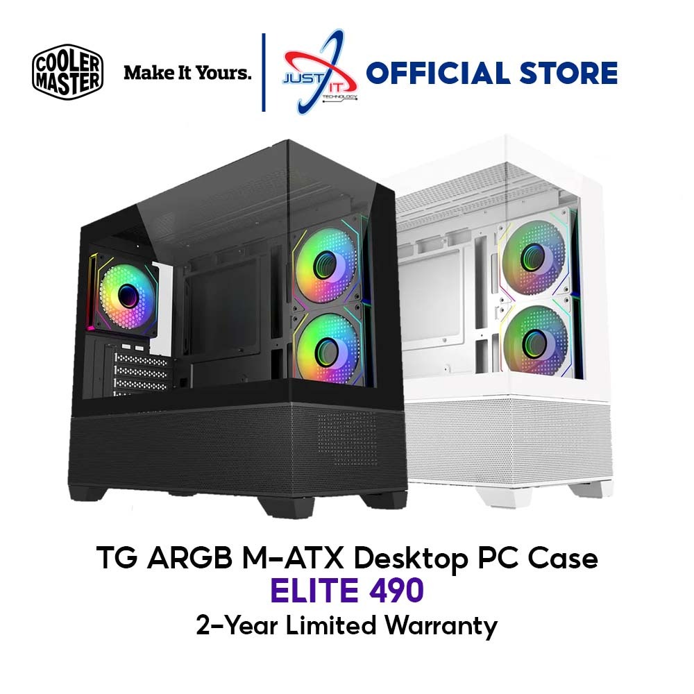 COOLER MASTER ELITE 490 ARGB M-ATX DESKTOP PC CASE / CASING ( Provide 3 ...