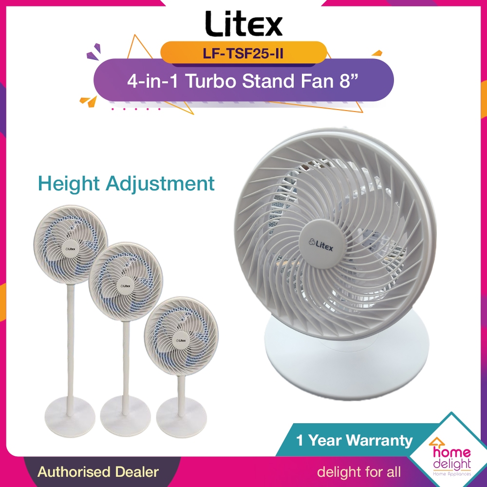 Litex Turbo Fan Stand / Table / 4 -in-1 Fan 8 Inch LT-TSF25 | Shopee ...