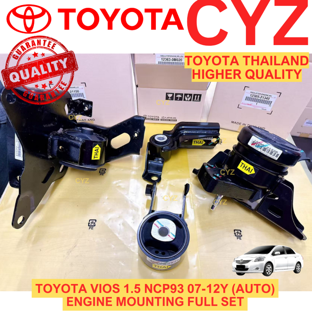 100% THAILAND Engine Mounting Set TOYOTA VIOS NCP93 1.5 AUTO (TOYOTA ...