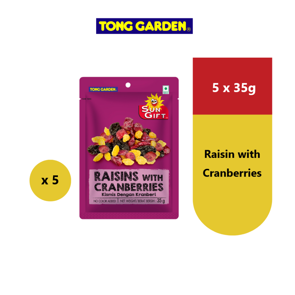 [Bundle of 5] Sungift Dried Raisin & Cranberries 35g | Shopee Malaysia