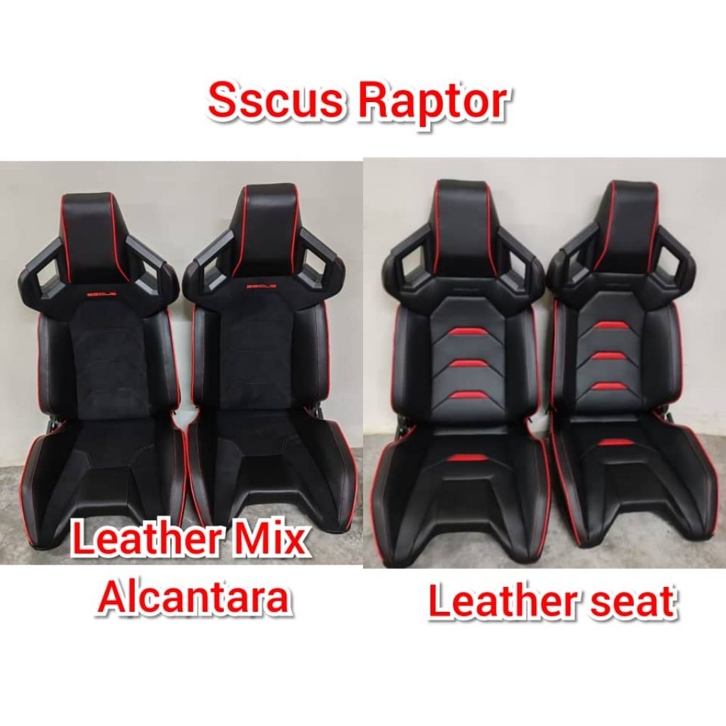 Sscus Raptor Sport Semi Bucket Sport Seat one pair Leather. | Shopee ...