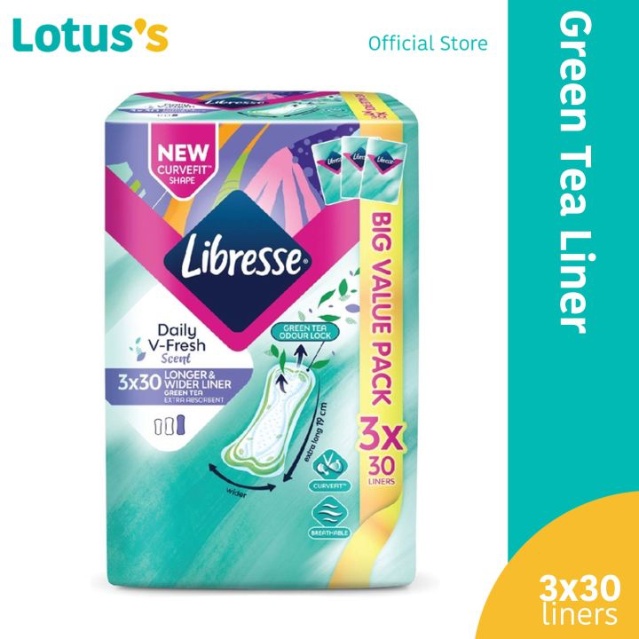 Libresse Green Tea Liners (3X30'S) | Shopee Malaysia