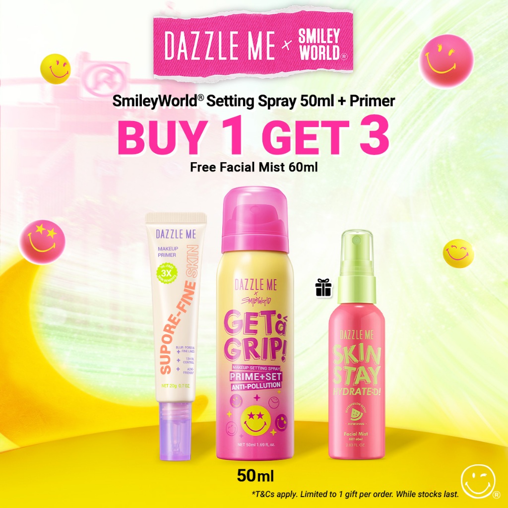 [FREE Facial Mist] DAZZLE ME X SmileyWorld Setting Spray Prime+ Set ...