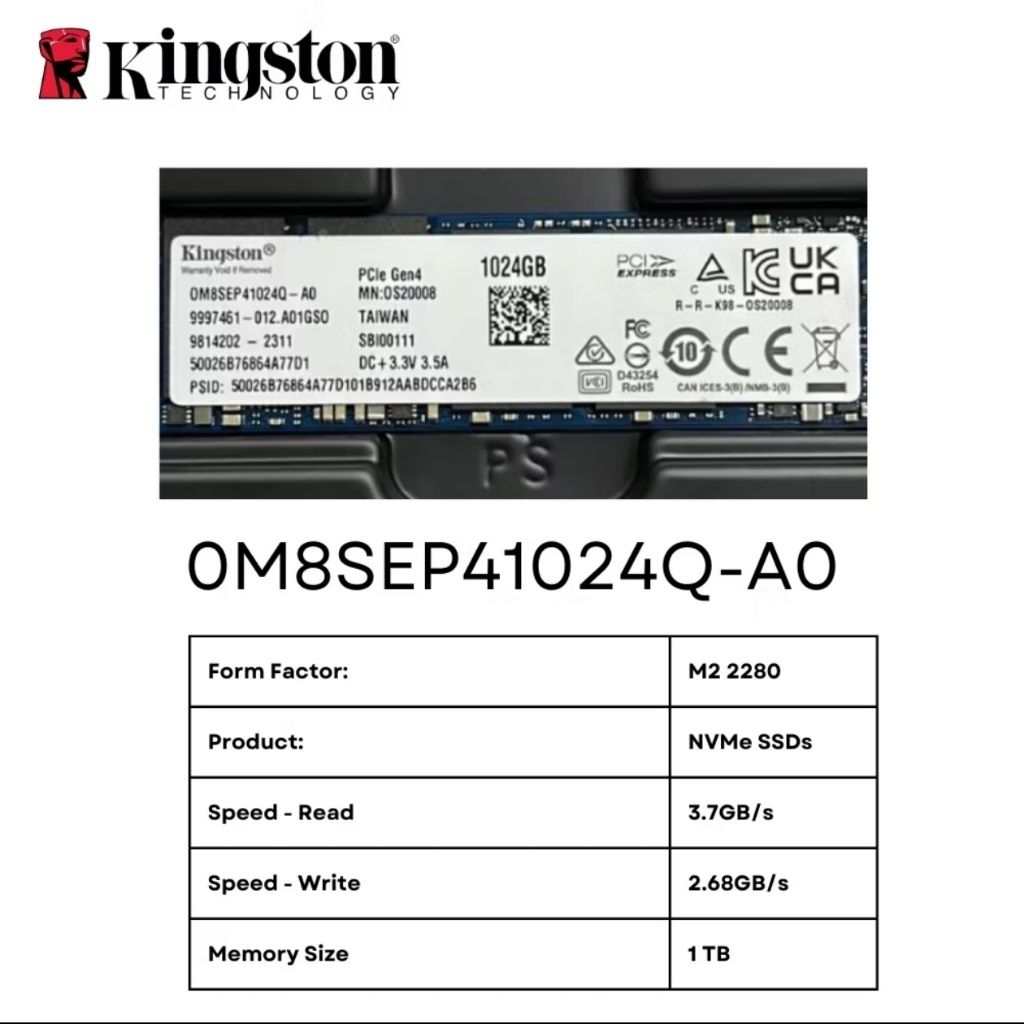 M2 ssd KINGSTON M.2 SSD 1TB PCIE GEN4 | Shopee Malaysia