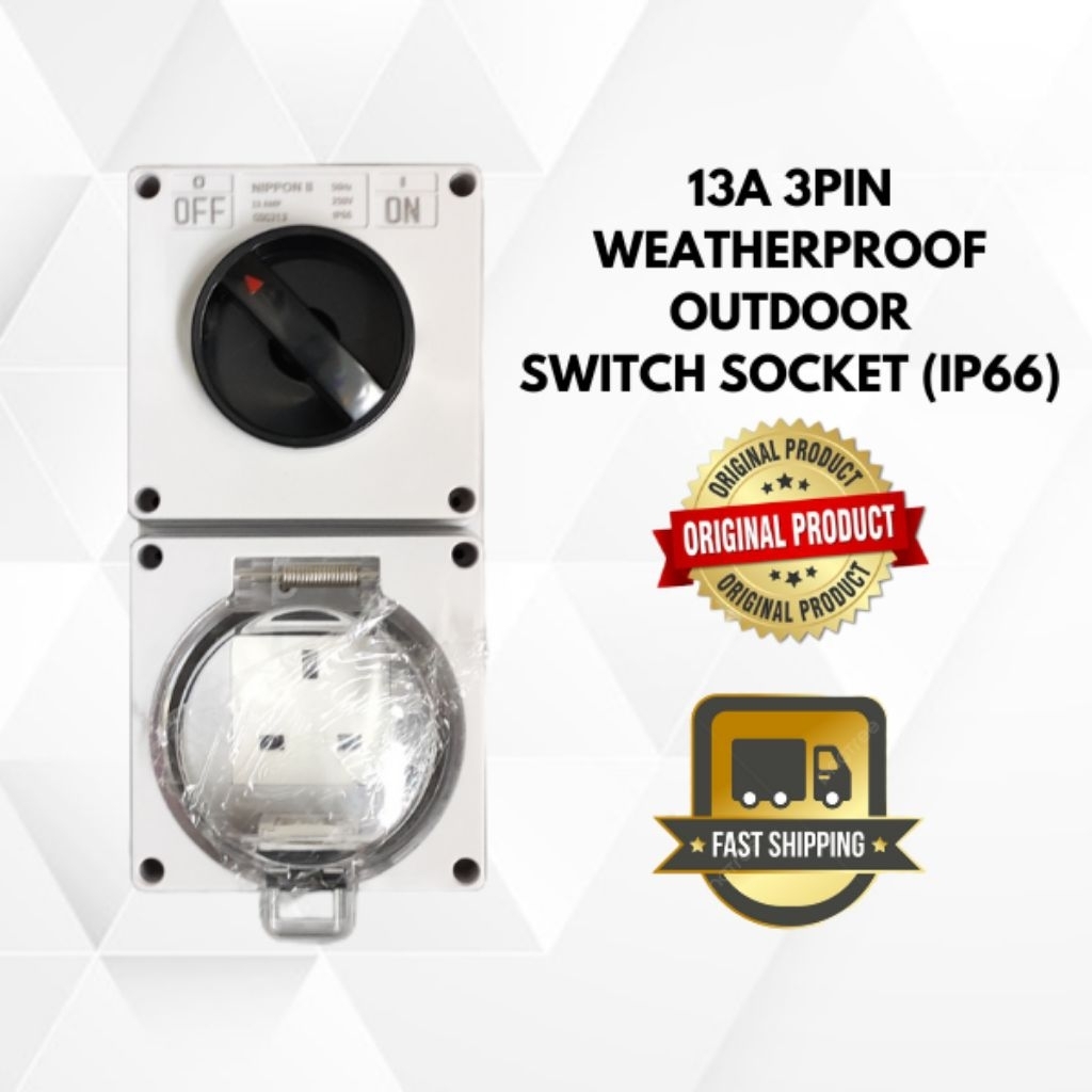 Max 13A 3 PIN WEATHERPROOF OUTDOOR SWITCH SOCKET (IP66) | Shopee Malaysia