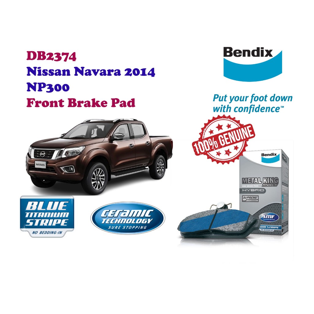 Nissan Navara 2014-2025 NP300 BENDIX Front Disc Brake Pad DB2374 ...