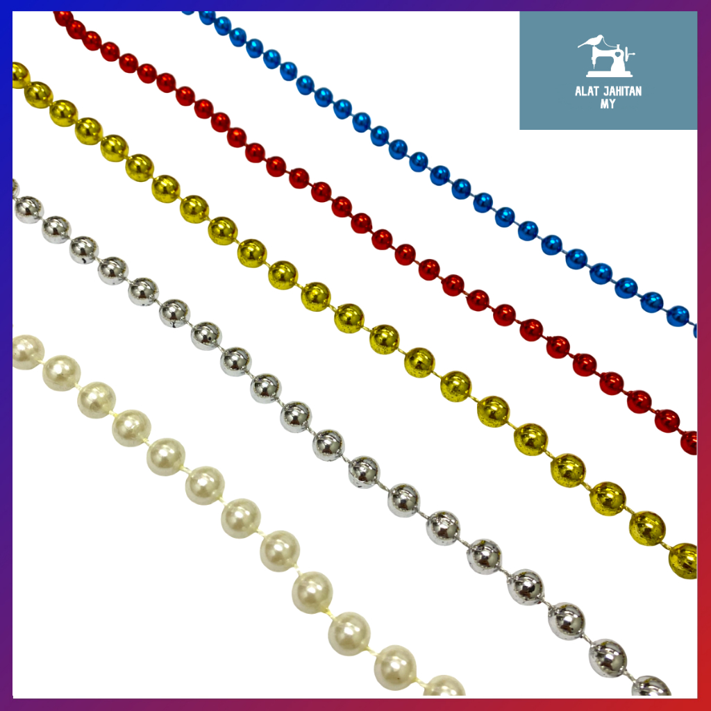 Pearl Beads (by meter) 4mm/5mm/6mm/8mm | Rantai Manik / Rantai Pearl ...
