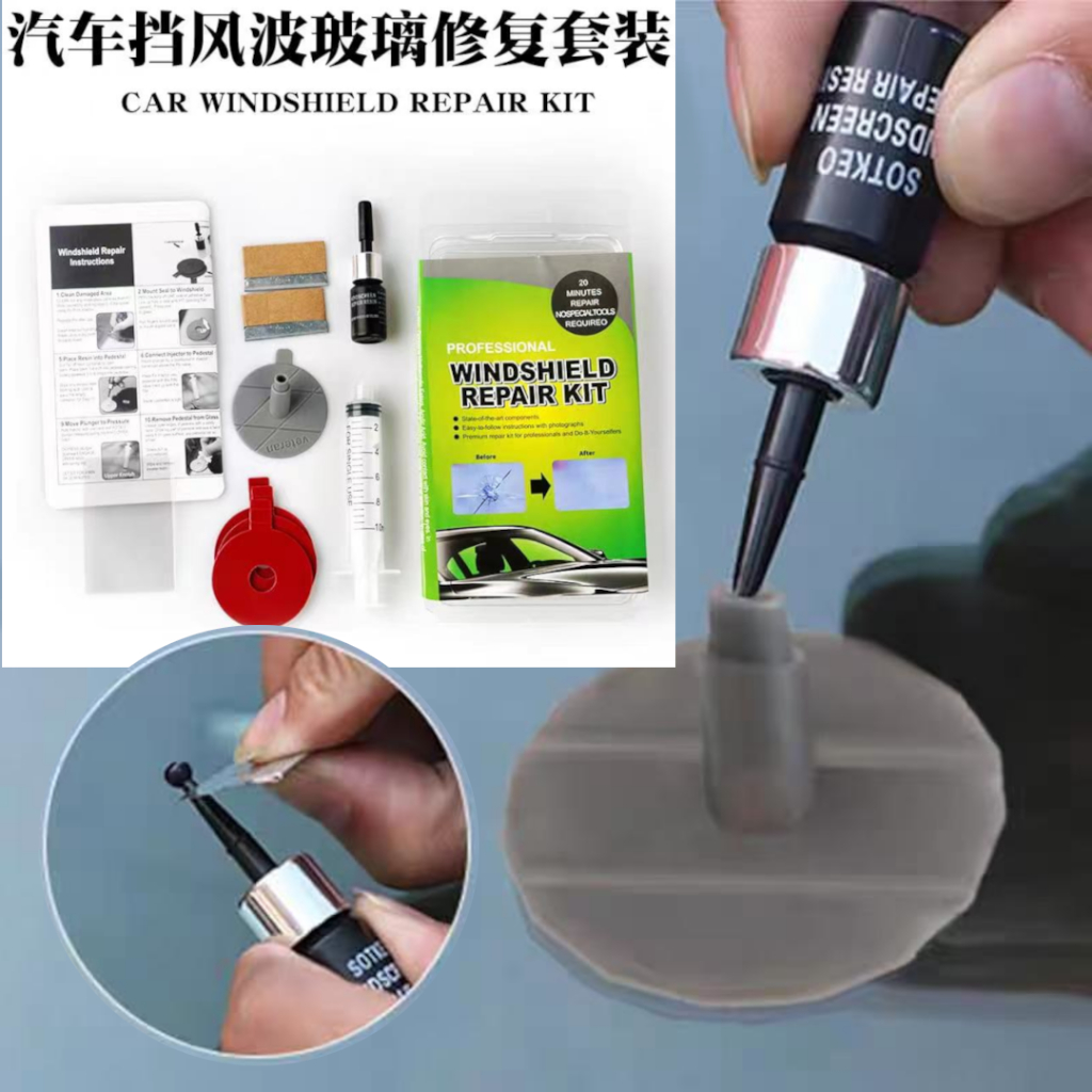 Car Windscreen Repair Kit Tool Injection Quick Fix Window Glass Chip ...