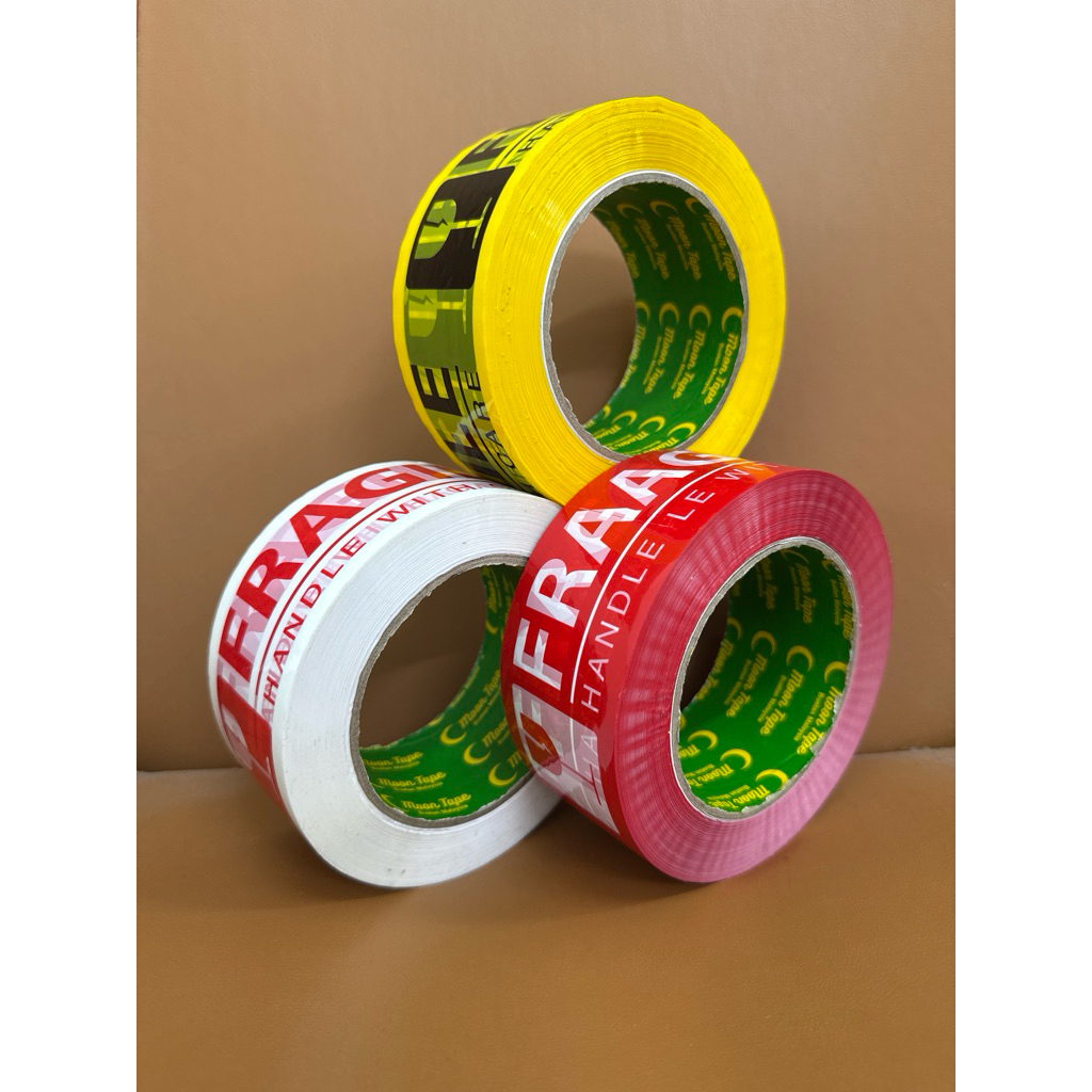 FRAGILE TAPE WHITE RED YELLOW 48MM X 180M | Shopee Malaysia