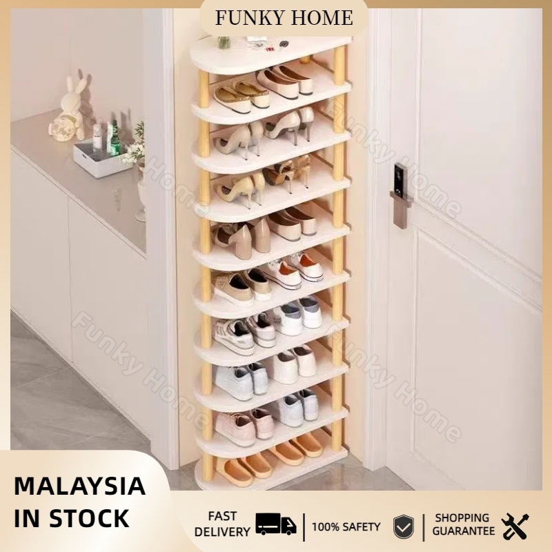 Funky Home-Multi-layer Wooden Shoe Rack Storage Rack Saves Space and Is ...