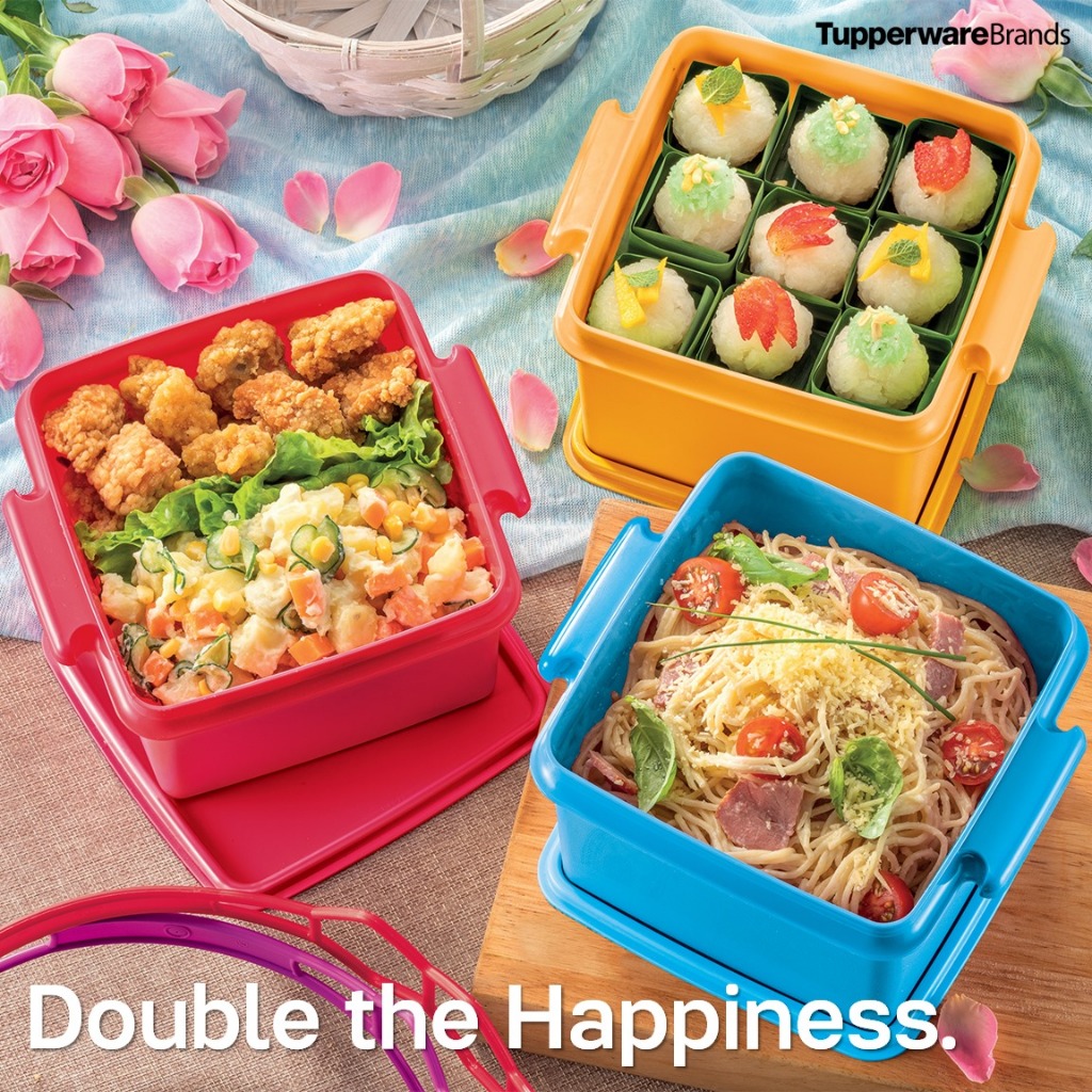 Tupperware Double Deep with Cariolier Lunch Box 2 Ties Lunch Box bekal ...