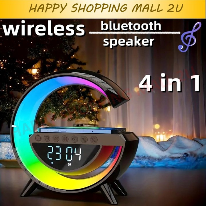 G63 4IN1 Bluetooth Speaker Wireless Charger Table Lamp Alarm Clock ...