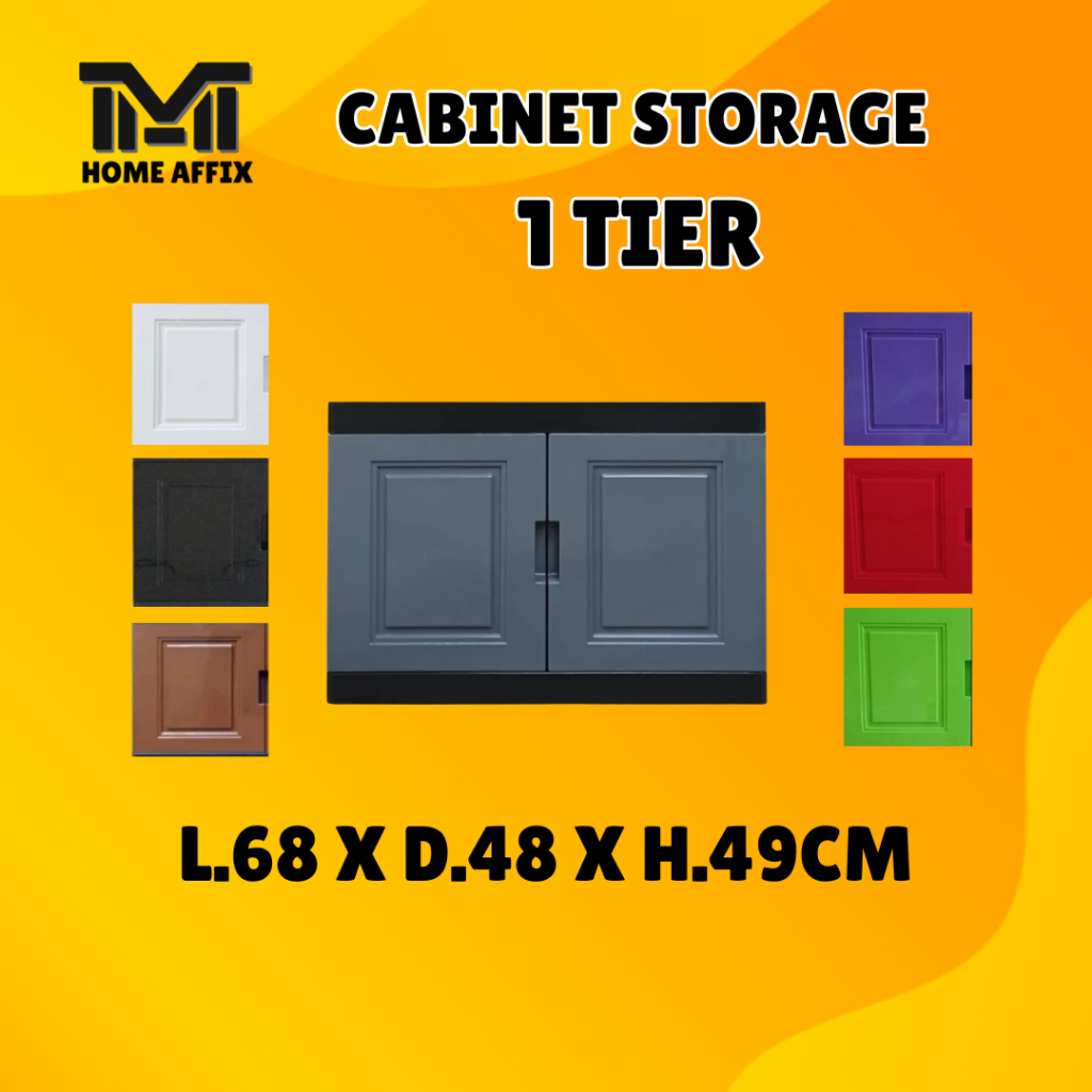 1 TIER EAGLE BRAND Storage Cabinet 3 Tier / Plastic Cabinet / kitchen ...