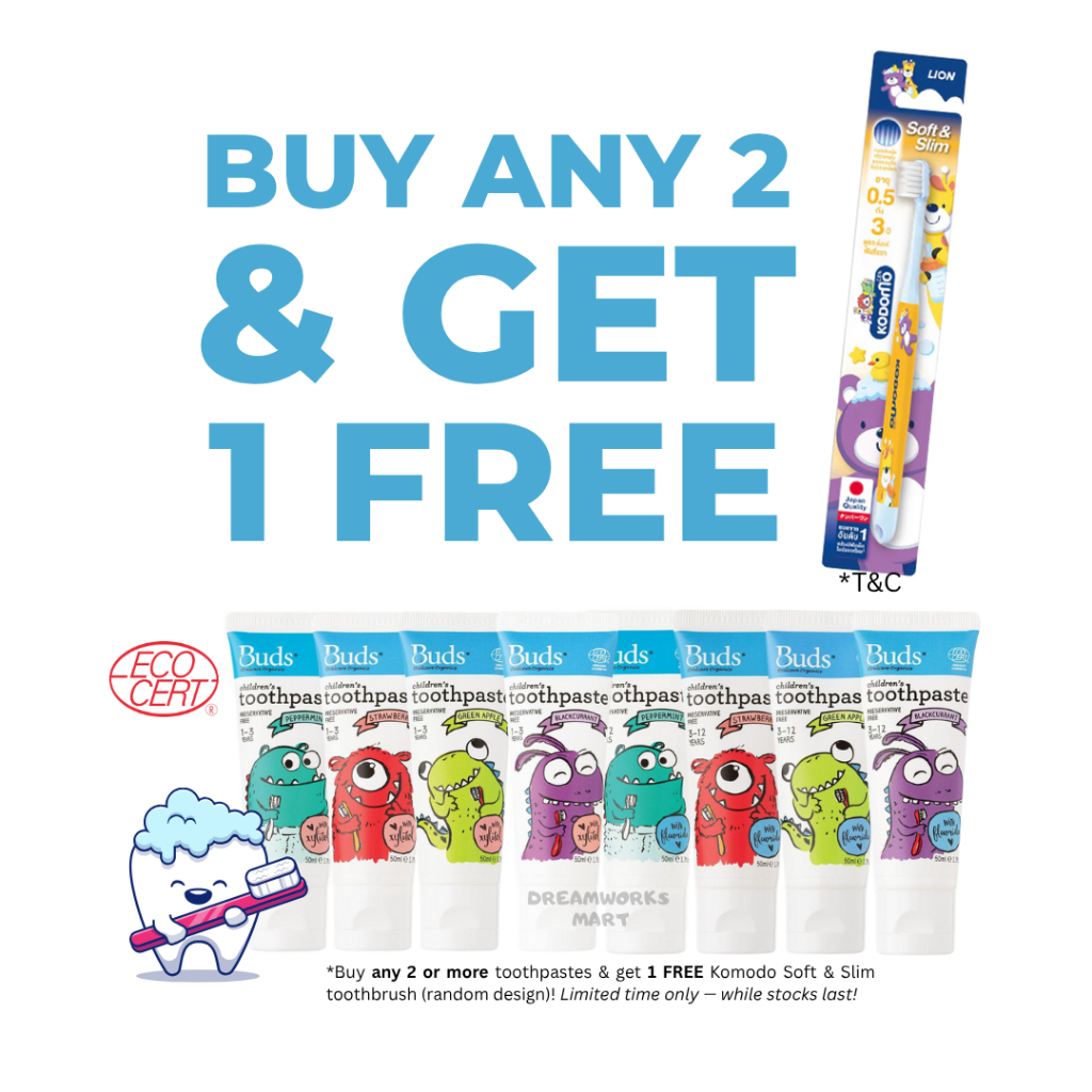 Buds Oralcare Organics Children's Toothpaste with Xylitol (1-3Years ...
