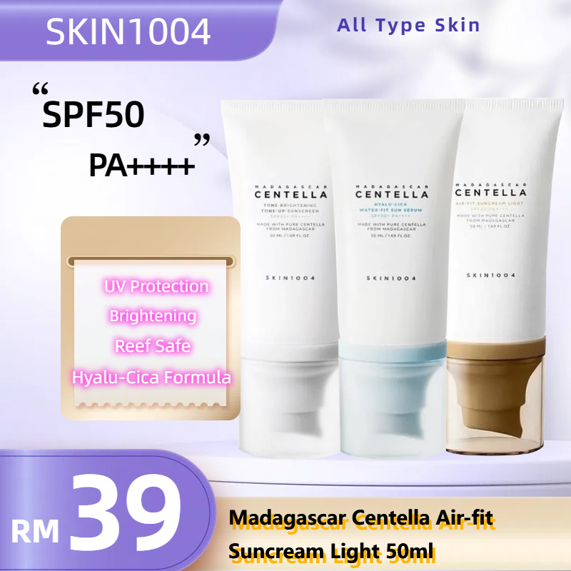 SKIN1004 Madagascar Centella Air-fit Suncream Light 50ml Tone Brightening Tone-Up Sunscreen ...