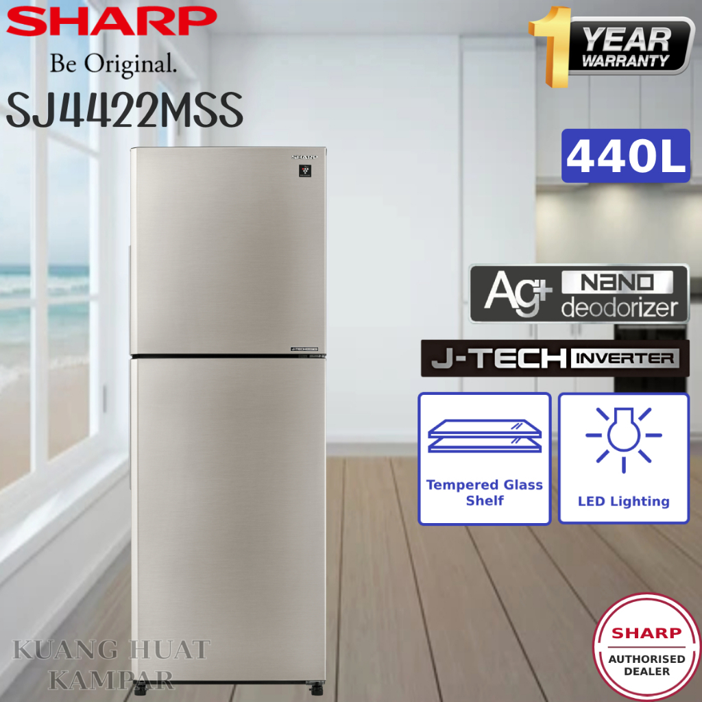 SHARP 440L INVERTER REFRIGERATOR / FRIDGE SJ4422MSS / SJ-4422MSS ...