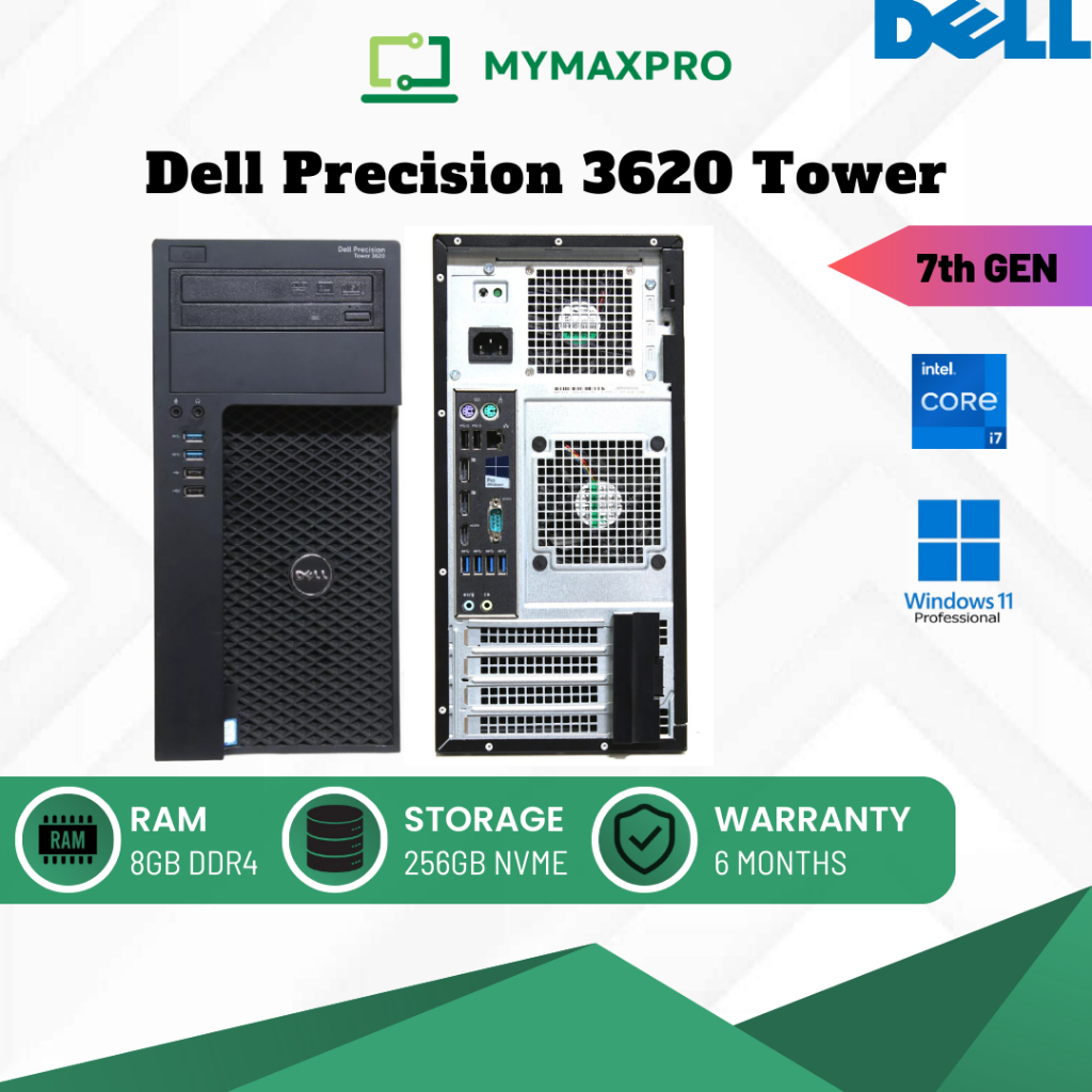 Dell Precision 3620 Tower i7 Intel Core (7th Gen) / 8GB RAM / 256GB ...