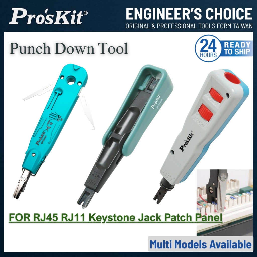 Pro’sKit Punch Down Tool CP-3141A CP-3145B CP-3152 Network Cable Wire ...