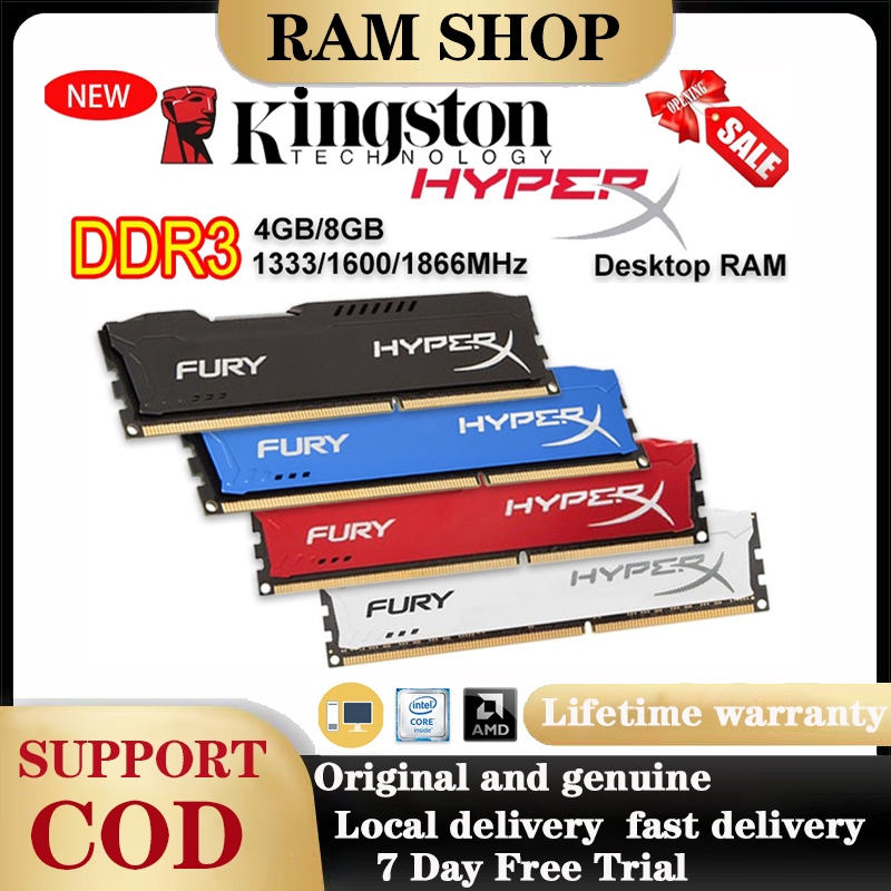 Kingston HyperX Fury RAM Gaming Desktop Memory 240Pin DIMM 1.5V DDR3 ...
