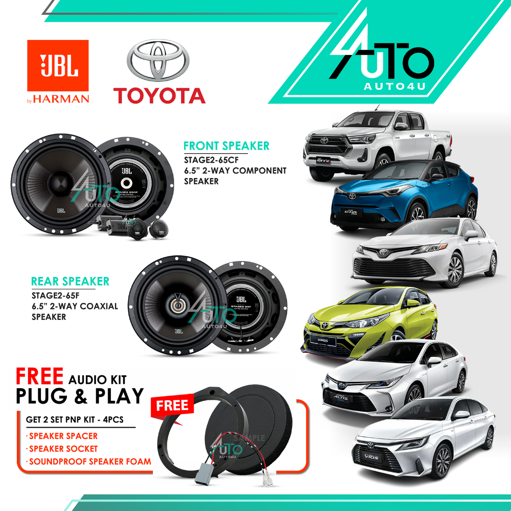 JBL Stage2 New Toyota Car Speaker Plug & Play Vios Altis Camry Yaris ...