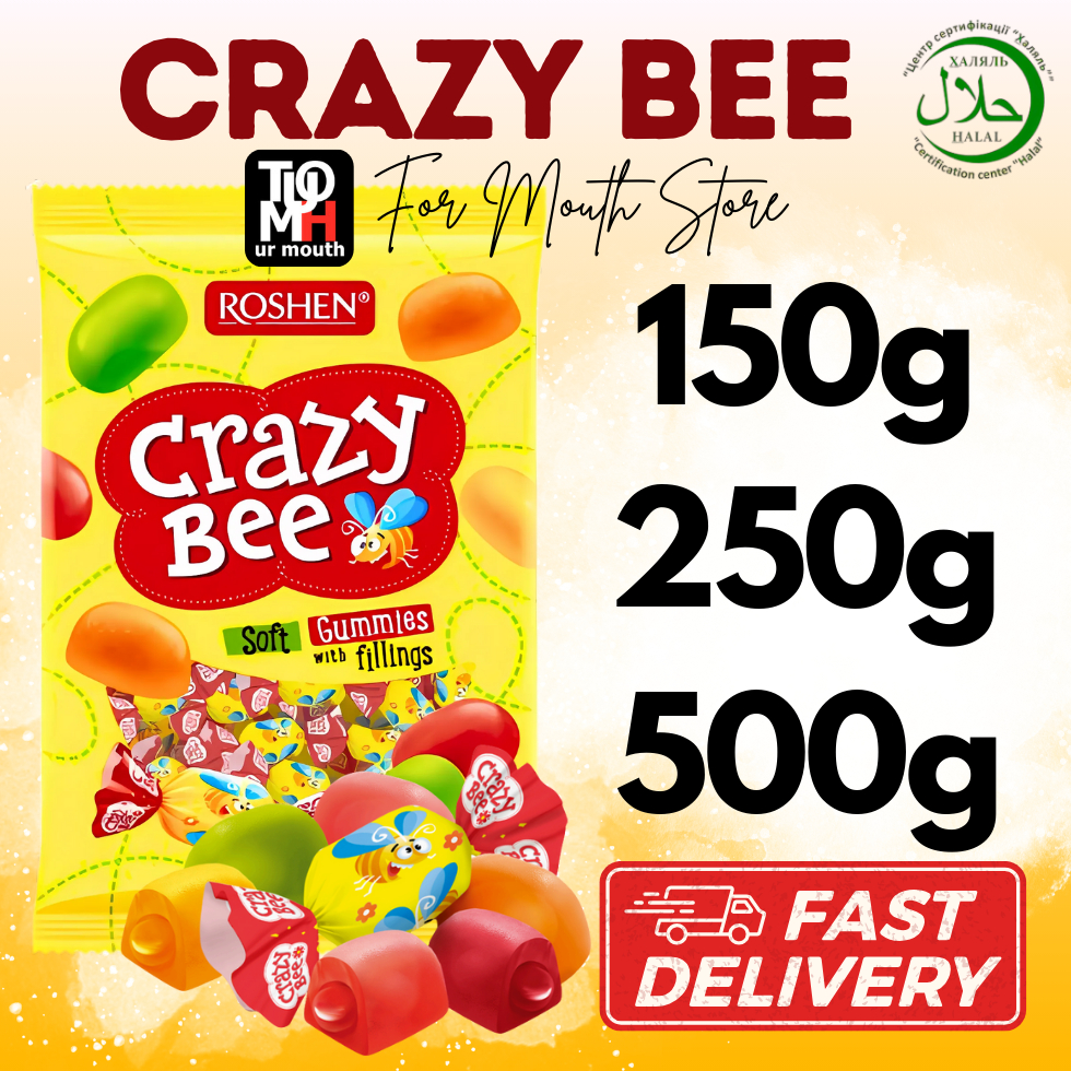 ROSHEN Candy Crazy Bee Jelly Candy Gummy Halal Gula Gula Viral Gula ...