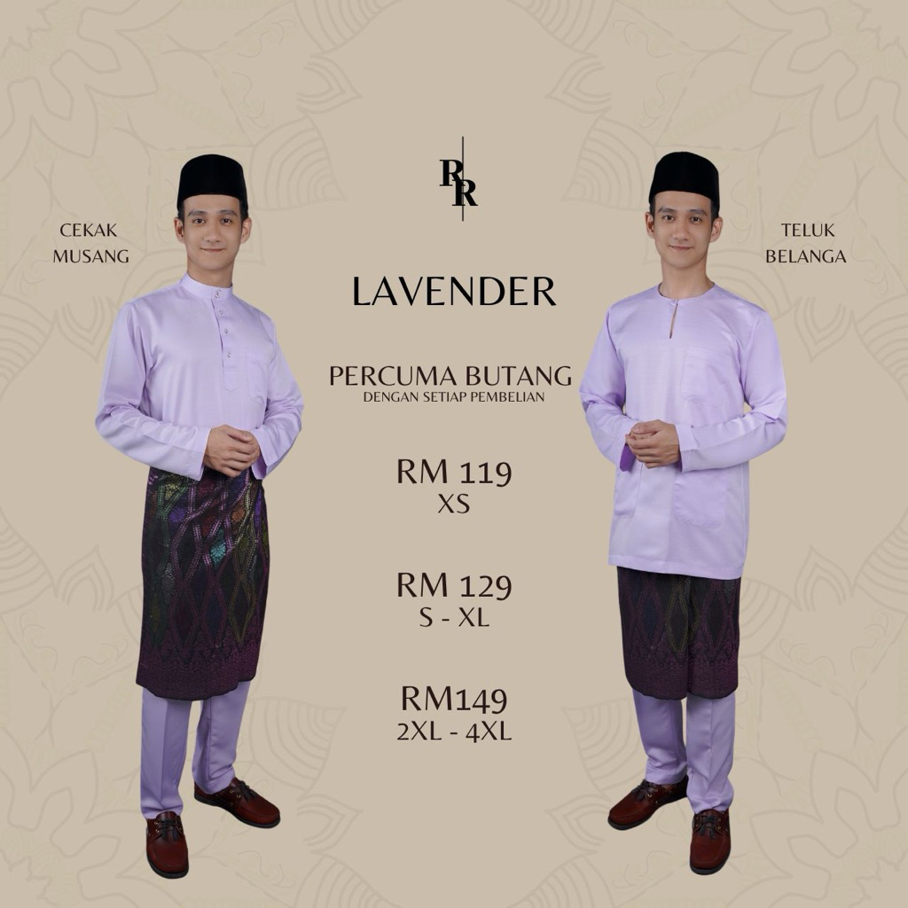 XS - 4XL! Baju Melayu Dewasa Slim Fit / Moden Tanpa Pesak Cekak Musang ...