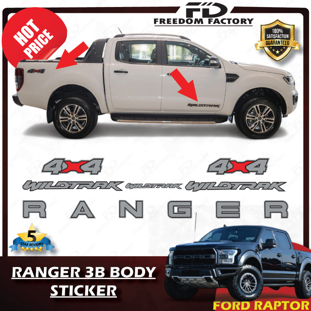 FORD RANGER Sticker Body Car Side Lining Decal ( NO.3B ) Raptor ...