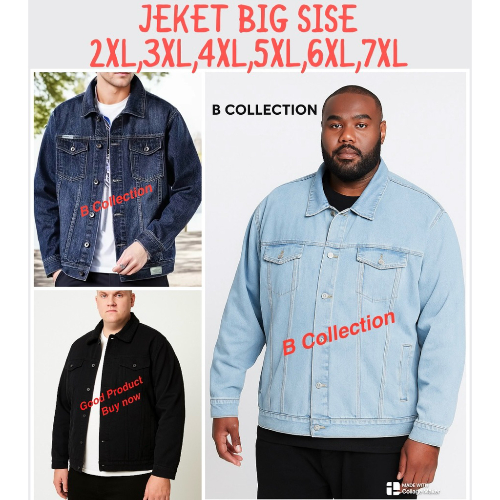 (READY STOCK) MENS DENIM JEKET BIG SIZE JEKET LELAKI PLUS SIZE [2XL-7XL ...