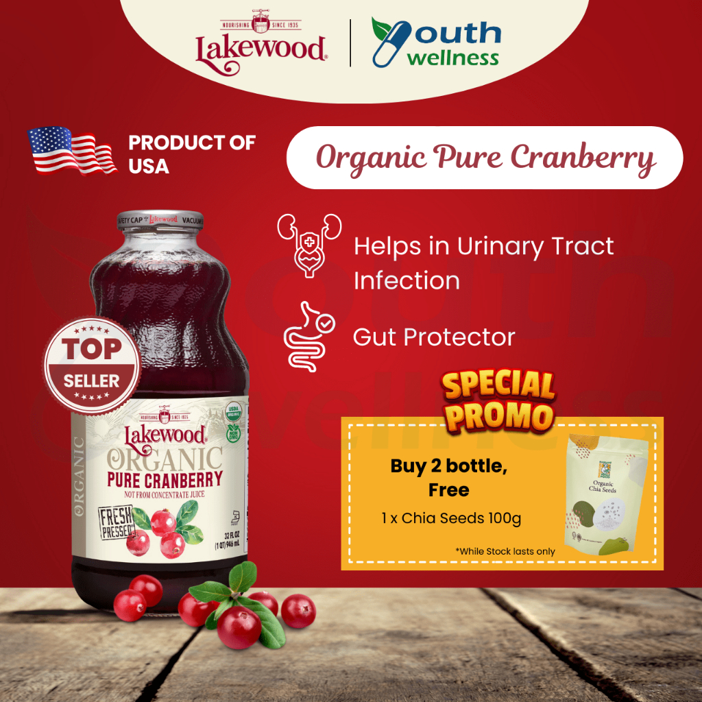 Lakewood Organic Pure Cranberry Juices (946ml) | Shopee Malaysia