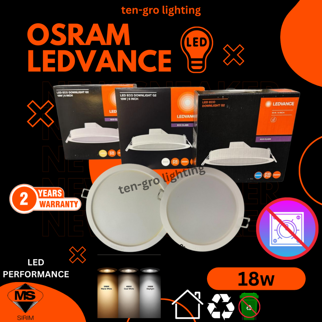 Osram Ledvance Downlight 18w/12W LED Downlight[2 YEARS WARRANTY ...
