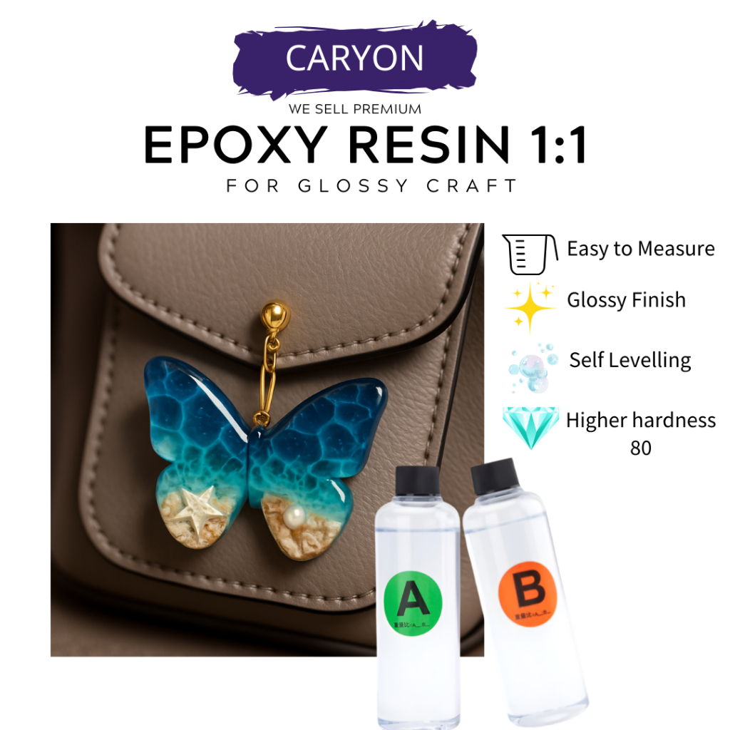CaryOn 1:1 Epoxy Resin 1KG Kit Premium Crystal Clear Resin DIY Craft ...
