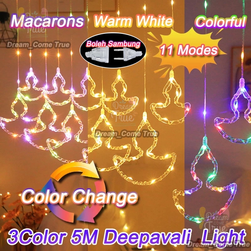 3Color 11Modes deepavali light LED Diwali lcicle Light Curtain lamp ...