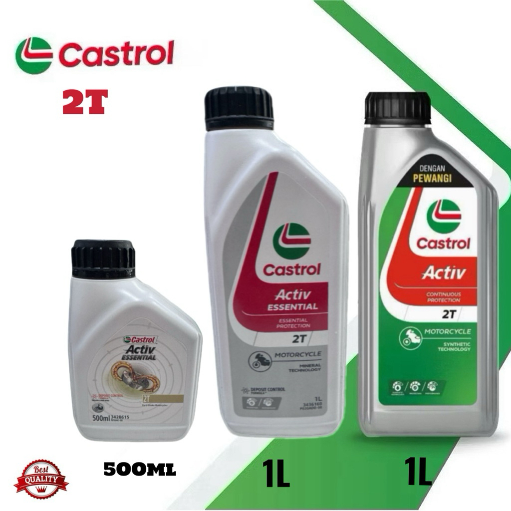 CASTROL Go 2T Activ Essential Oil 100% ORIGINAL 1L/0.5L (500ml ...