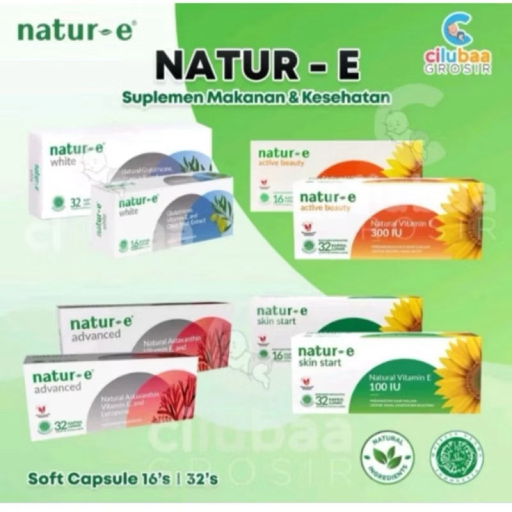 NATUR-E Capsule Suplemen Makanan 100IU || 300IU || White Brightening ...