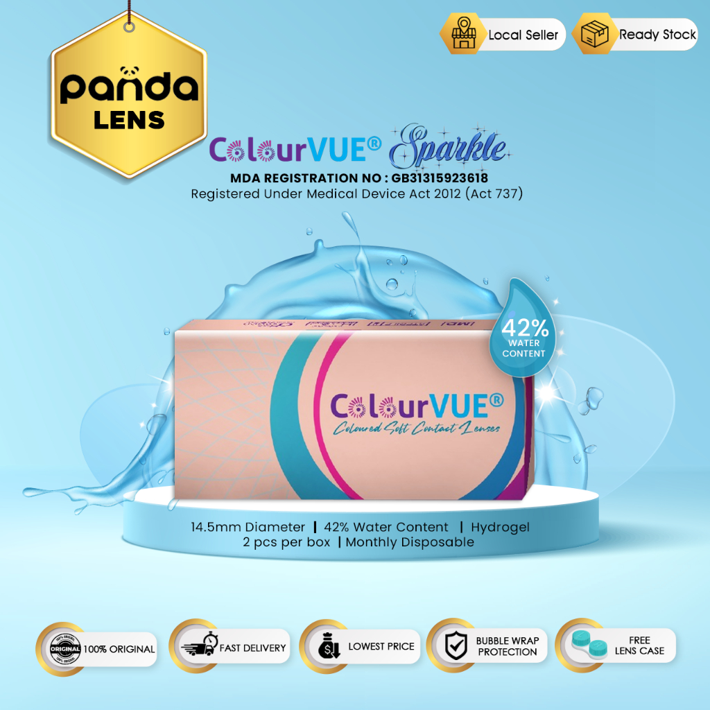 [Power 0.00 until -8.00] ColourVue Sparkle Monthly Color Contact Lens ...