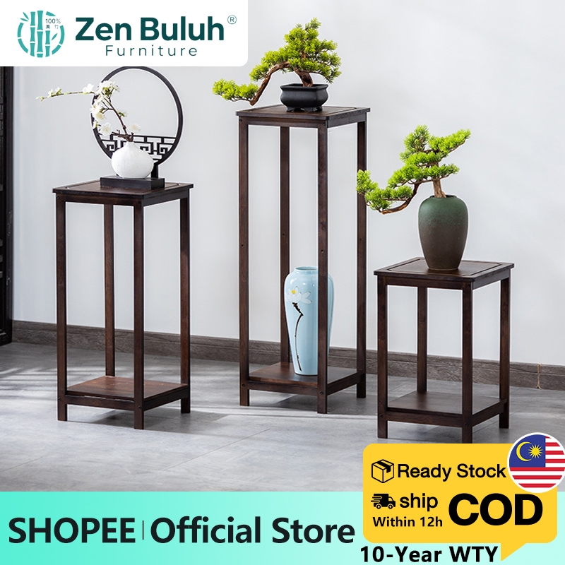 【100%Bamboo】Plant Rack Rak Pasu Bunga Indoor Flower Pot Rack Plant ...