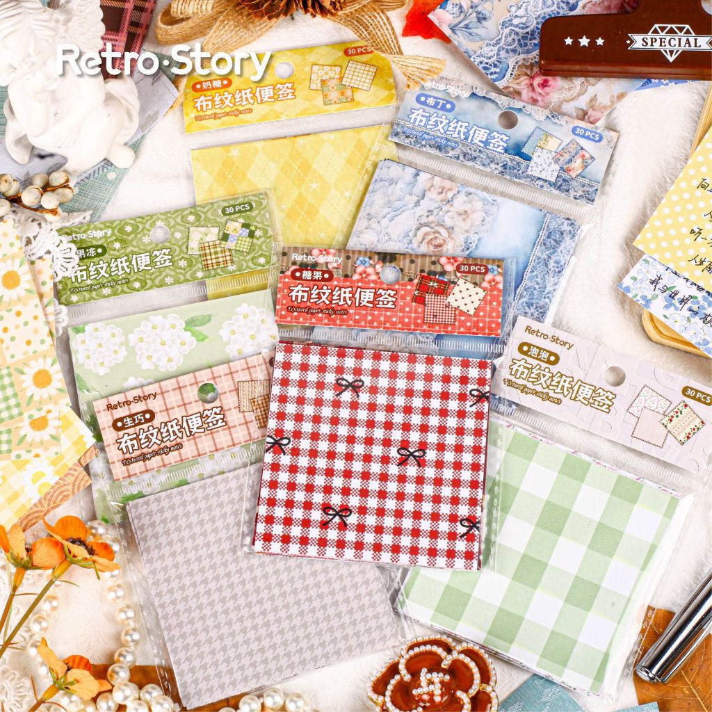Kertas Hiasan Jurnal Kertas Memo Retro Story Basic Journal Memo Sheets ...