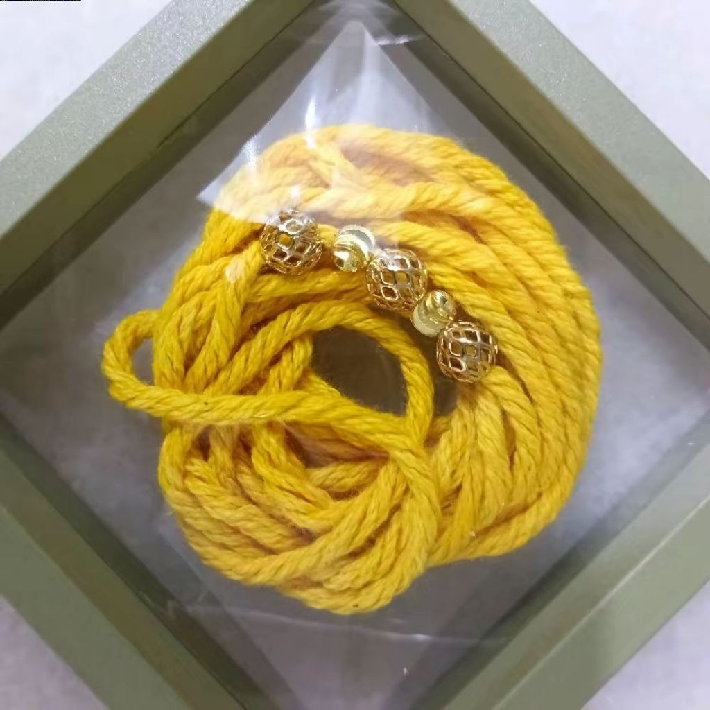 Thali kayiru with Gold plated beads with gift box (Box random colour ...