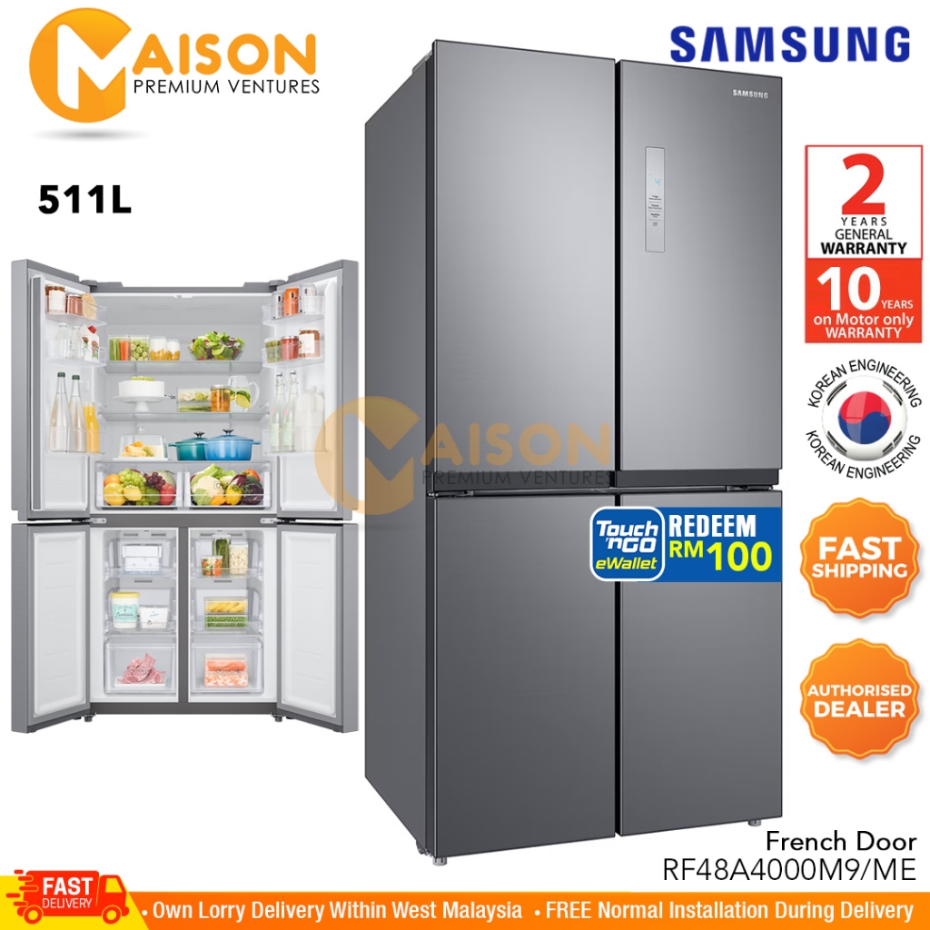 Samsung French Door Twin Cooling Inverter Refrigerator 511L RF48A4000B4/ RF48A4000M9 | Shopee ...