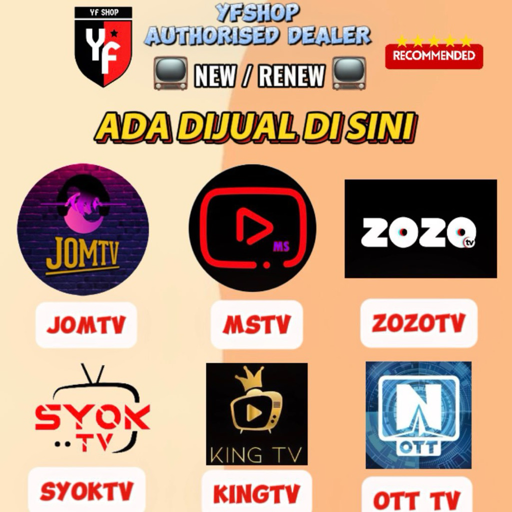 MSTV | JOMTV | KING TV | SYOK TV | OTT TV | ZOZO TV PLAYER | Shopee ...