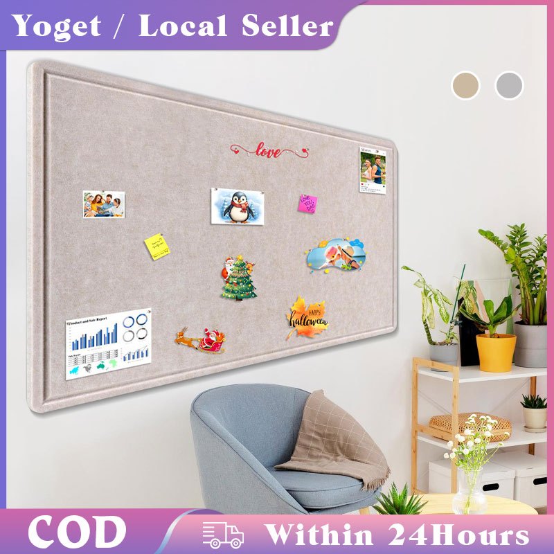 60*120cm Felt Message Board with 30 nails / Photo Wall Memo Notice ...