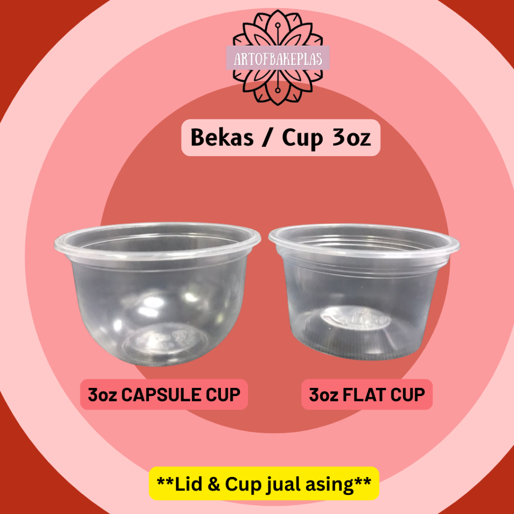 PP 3oz Bekas Dadih / Bekas Bulat / Bekas Sos / Round Plastic Container ...