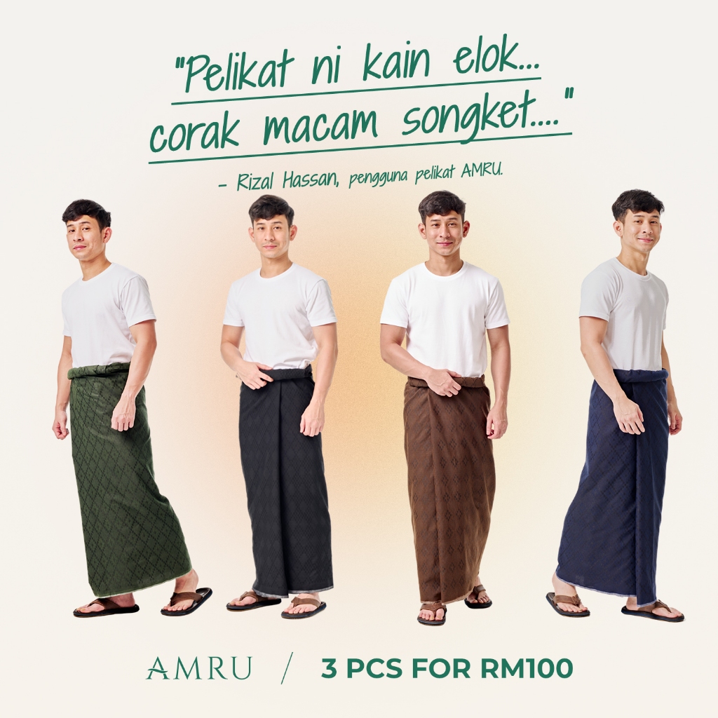 [3 FOR RM100] AMRU Basic Pelikat Kain Pelikat Exclusive Corak Minimal Premium Hadiah Kahwin ...
