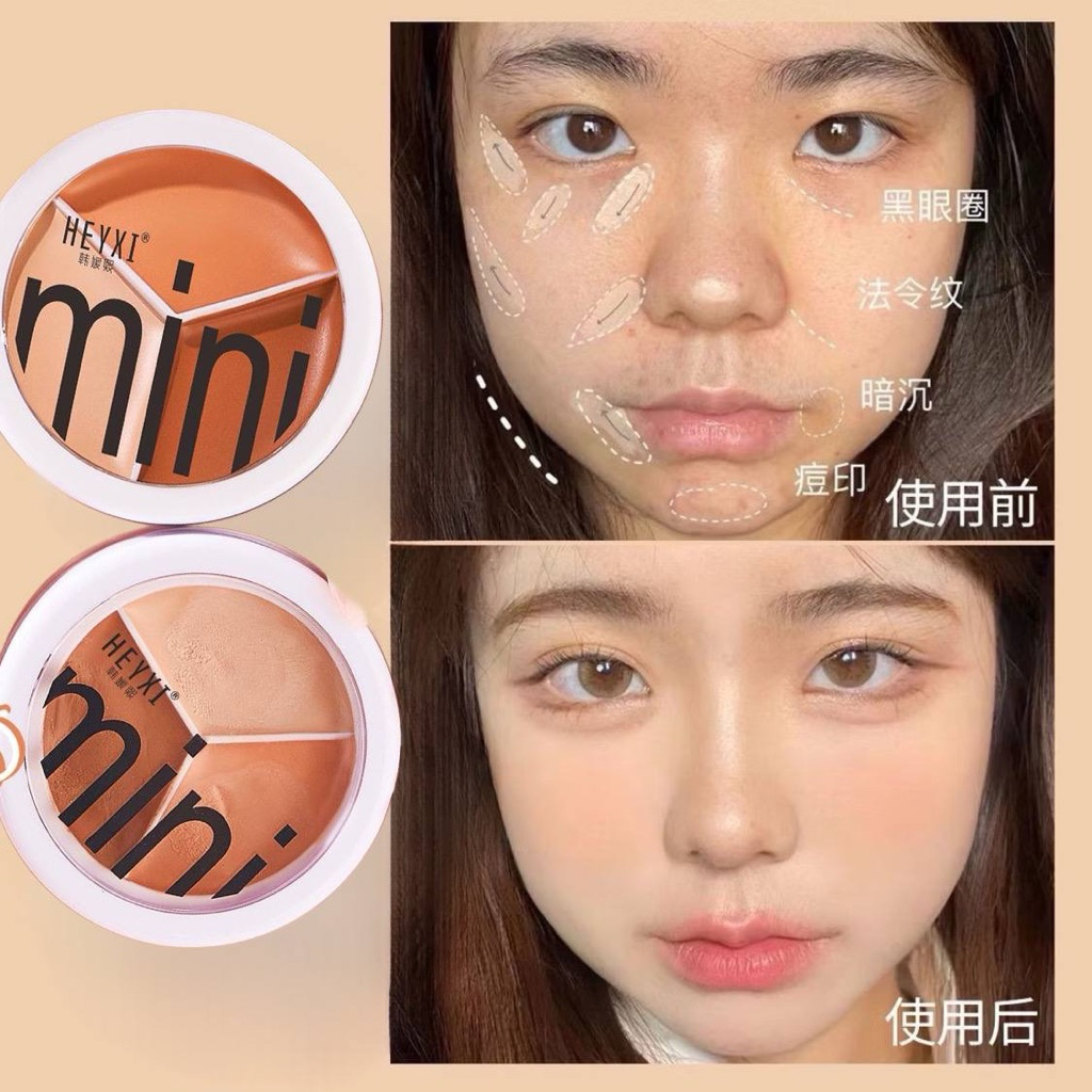 HEYXI THREE COLOUR CONCEALER boleh contour wajah juga conceal wajah ...