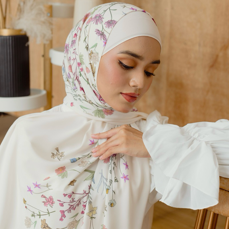 Eden Shawl by coverscloset korean chiffon crepe 2 meter Wildflower ...