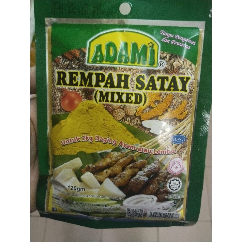 ADAMI Rempah Satay Sate120 gram | Shopee Malaysia