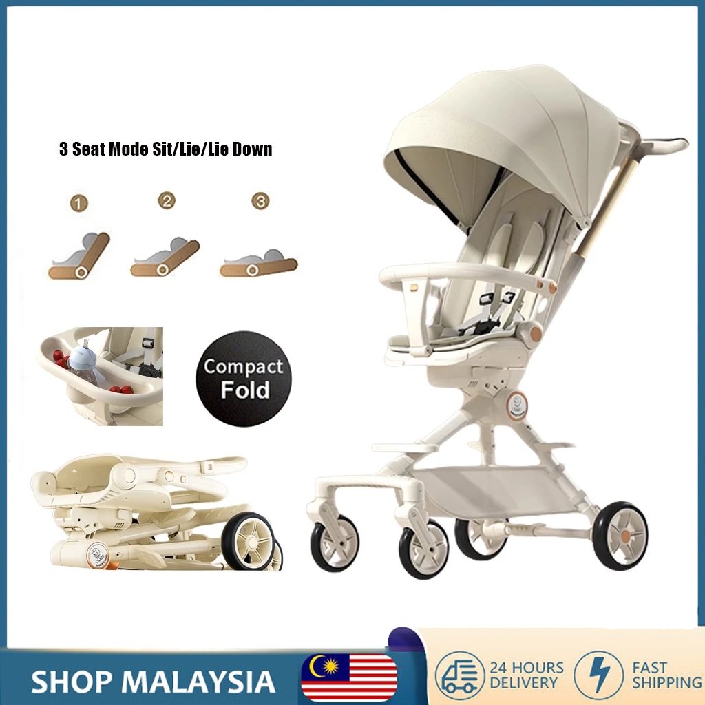 2Way Stroller Baby Foldable 4 Wheels Magic Stroller Two Way Easy ...
