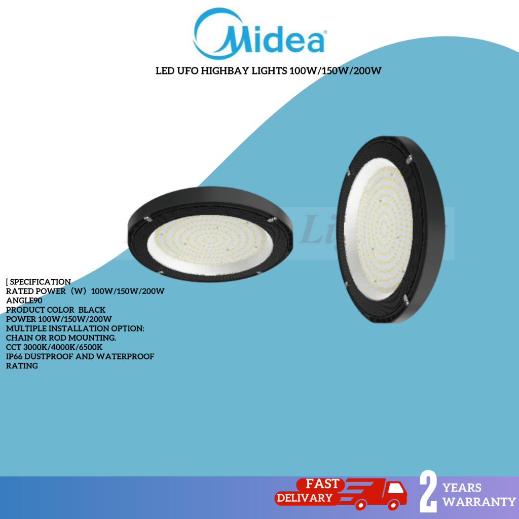 MIDEA LED UFO HIGHBAY lights 100W/150W/200W | Shopee Malaysia