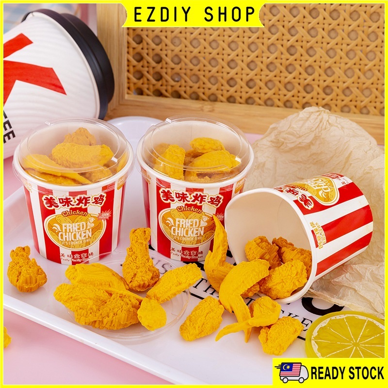 Simulation Food Eraser Family Bucket Fried Chicken Burger Eraser ...