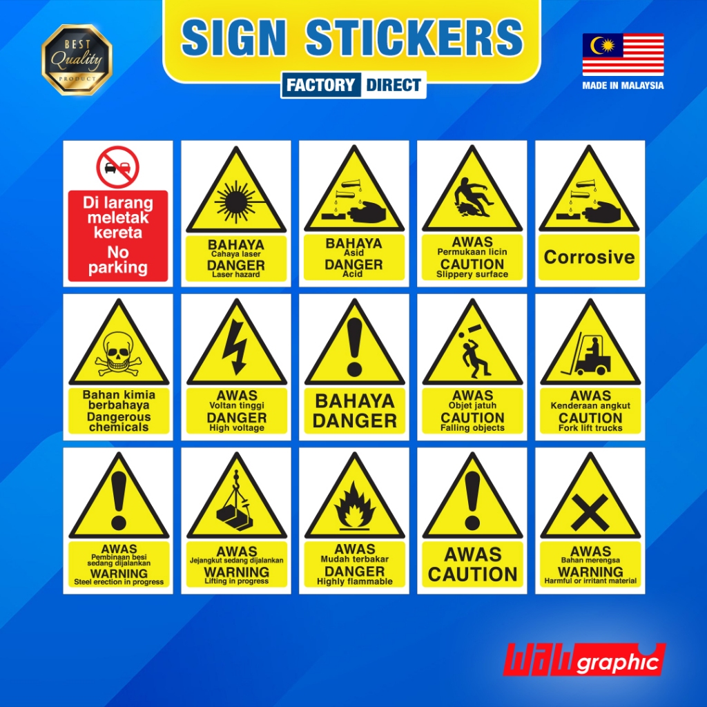 Sign Stickers PVC | Custom Decals | - 300mm X 400mm – Vinyl Adhesive ...